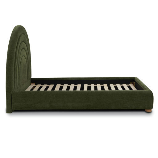 Juno Premium Velvet Queen Bed in Mello Green | AllModern